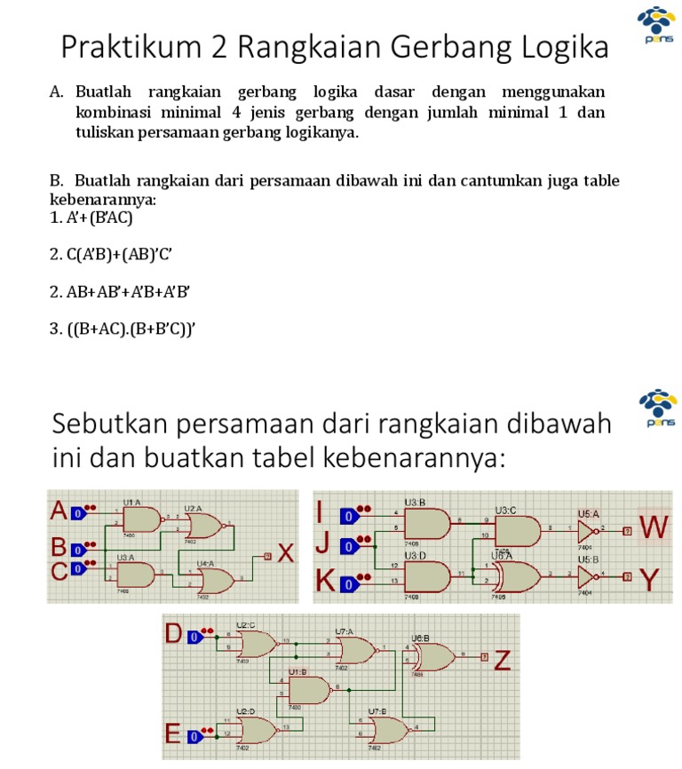 Rangkaian dan Tabel Kebenaran Gerbang Logika | PDF