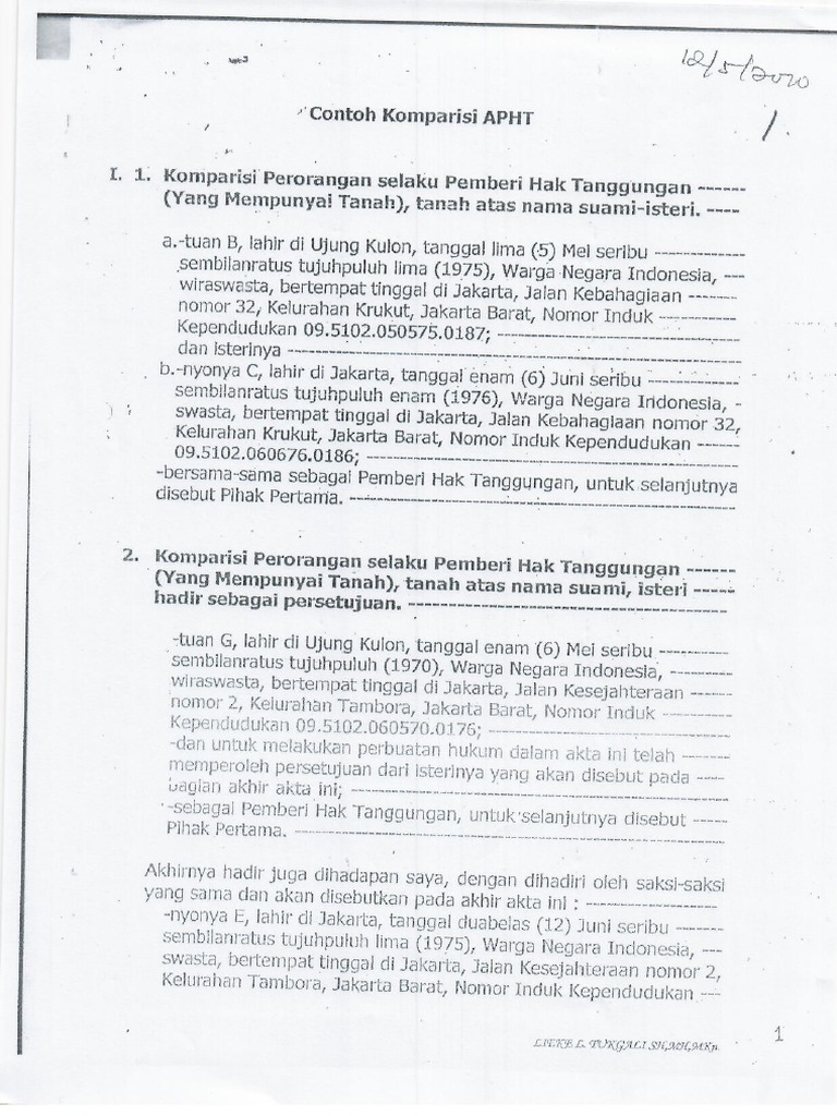 Komparisi SKMHT Dan APHT, Tata Cara SKMHT Dan APHT, Contoh Soal Dan ...