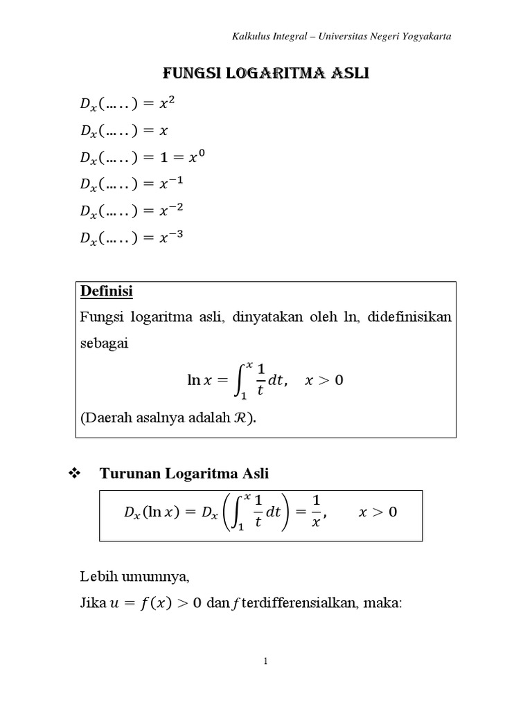 Fungsi Logaritma Asli | PDF