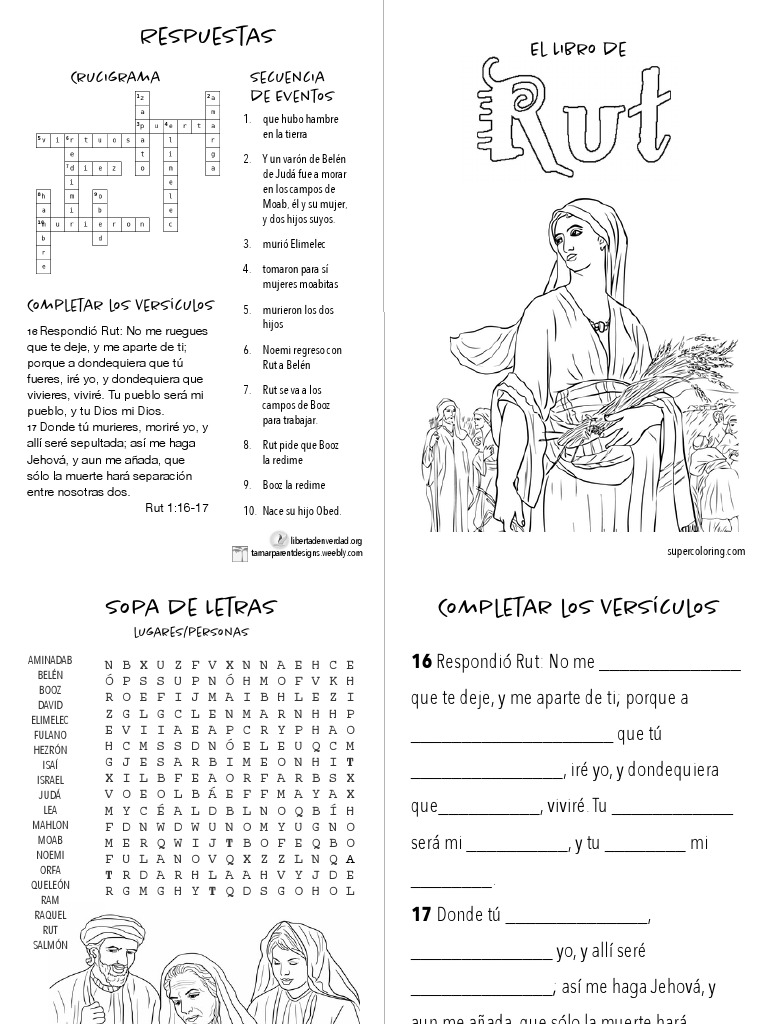 08 Librito de Actividades para Ninos Rut | PDF | Noemí (figura bíblica ...