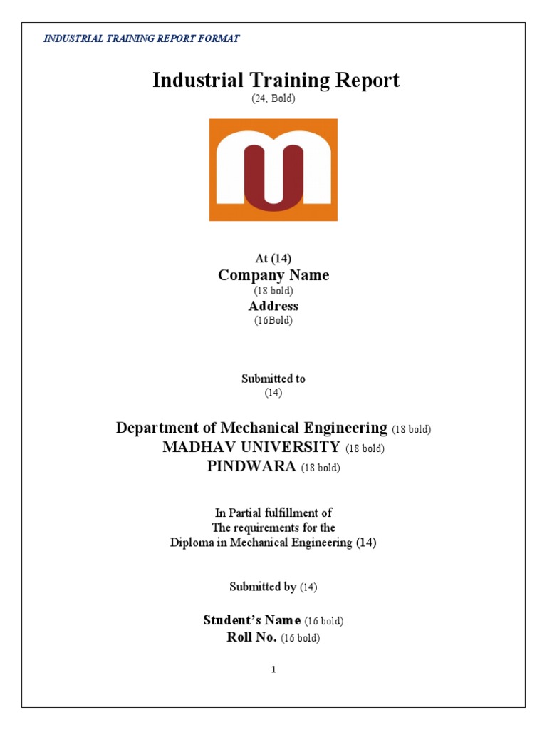 Diploma Industrial Training Report Format 2020 | PDF | Diploma | Cognition