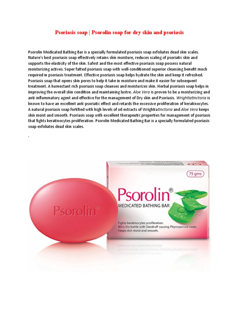 Psorolin Soap For Dry Skin and Psoriasis | PDF | Psoriasis | Skin