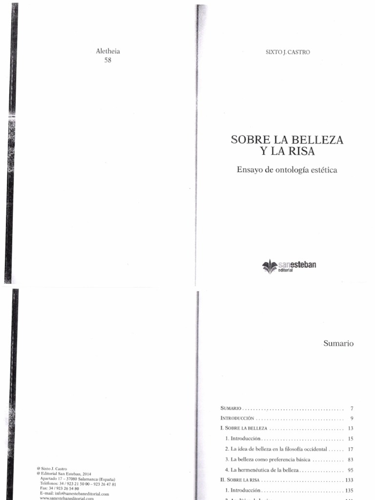 Sixto Castro Sobre La Belleza y La Risa | PDF | Platón | Belleza