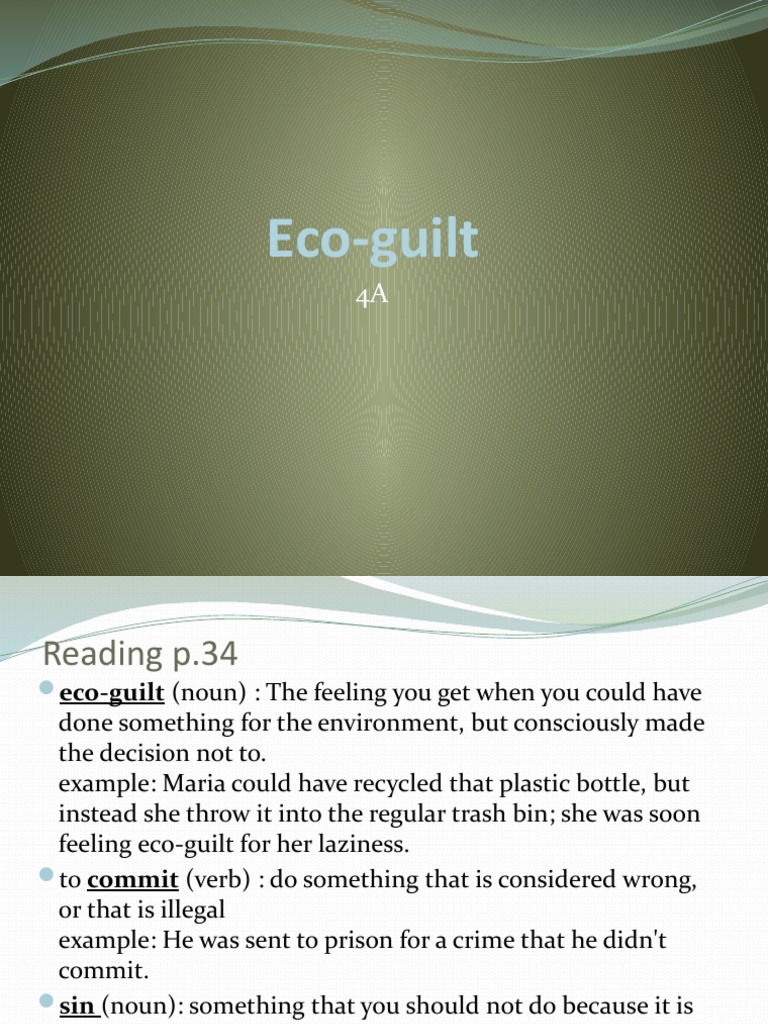 Eco Guilt | PDF | Verb | Waste