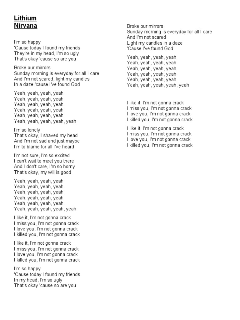 Letra Lithium | PDF | Home & Garden | Poetry