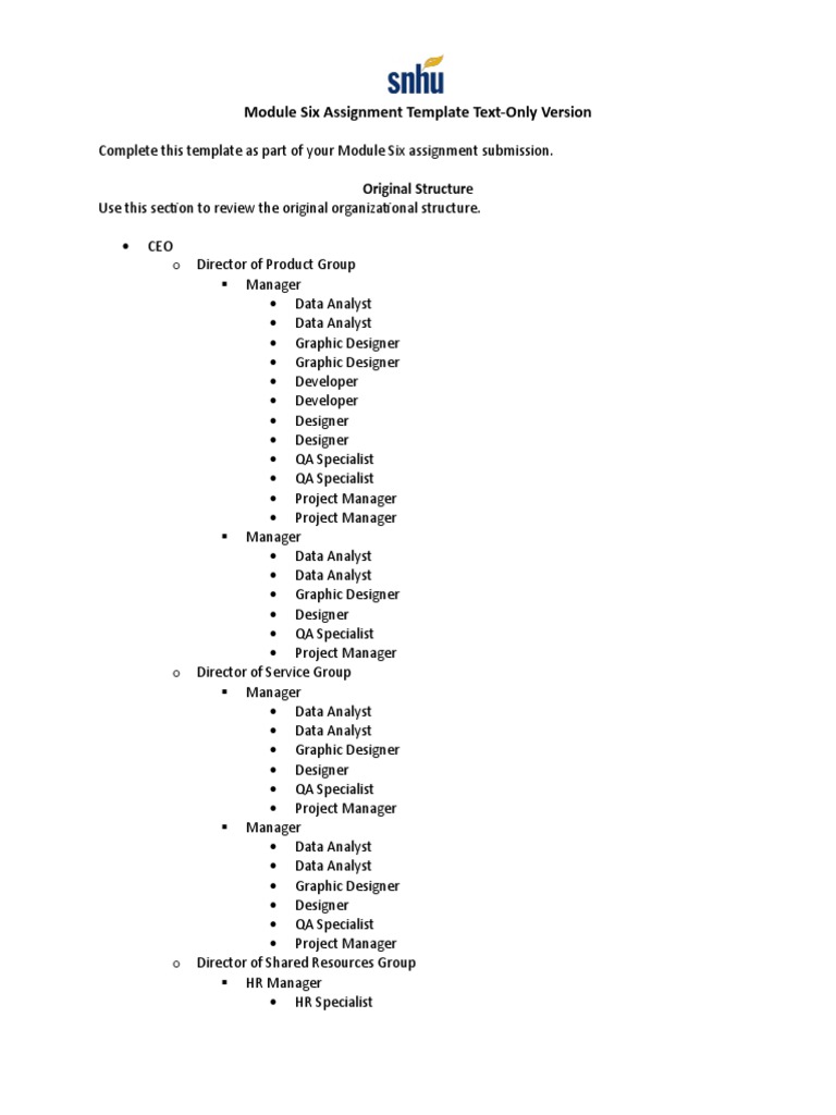 BUS 210 Module Six Assignment Template Text-Only Version | PDF ...