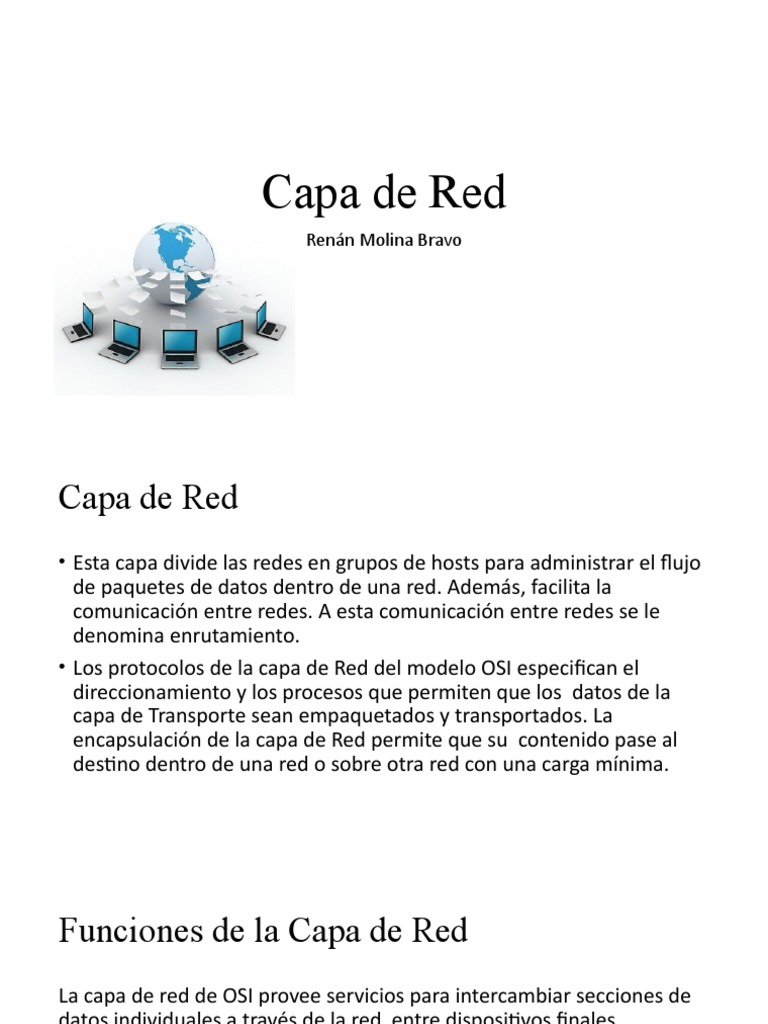 Capa Red OSI | PDF | Protocolos de internet | Enrutador (Computación)