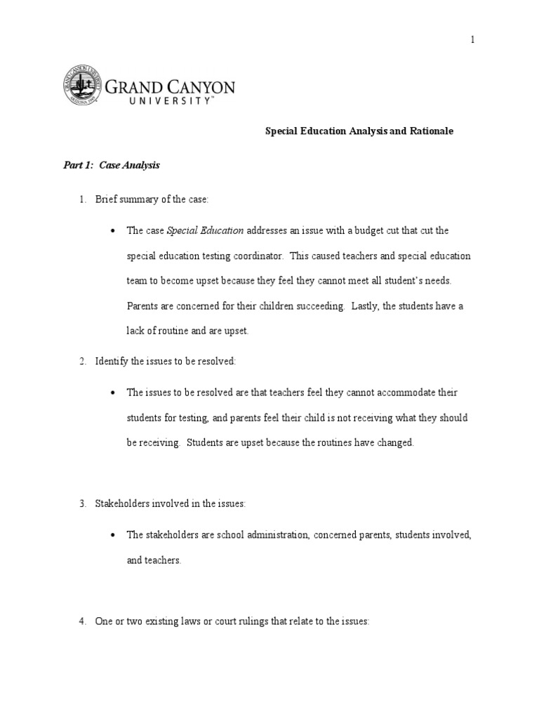 Special Education Case Study Pdf Special Education Human Nature