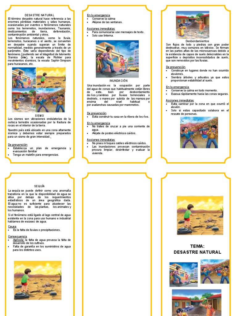 TRIPTICO Desastres Naturales | PDF | Desastres naturales | Temblores TRIPTICO Desastres Naturales | PDF | Desastres naturales | Temblores