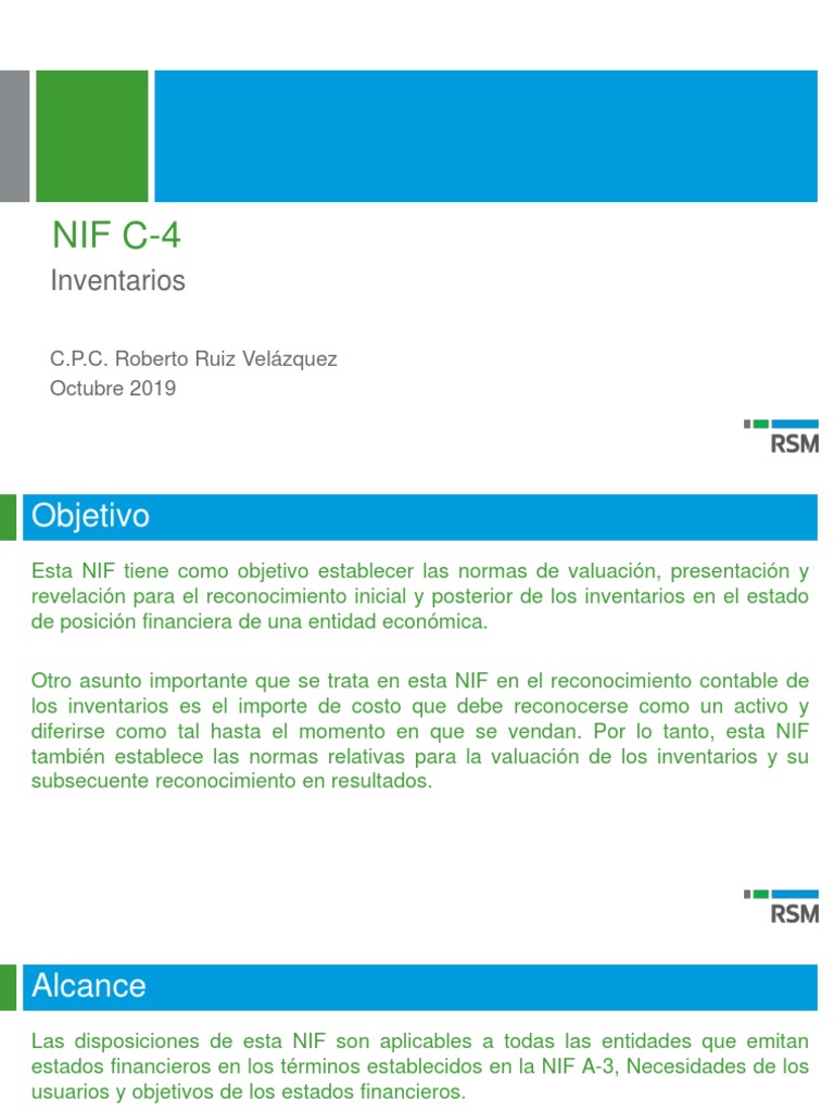 Nif c4 | PDF | Costo | Valoración (Finanzas)