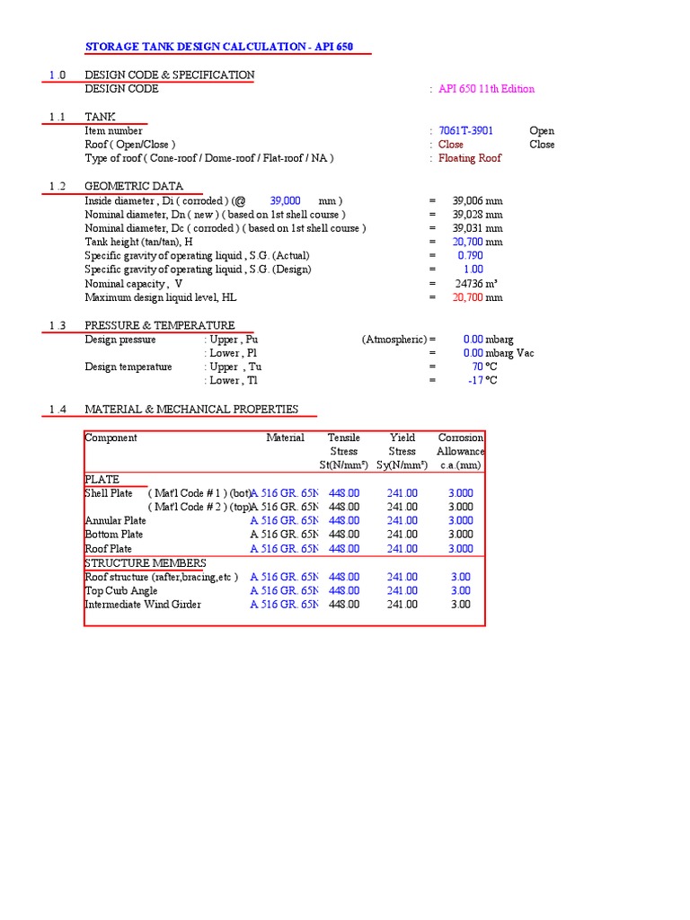Shell Thickness Calculation and Design of Bottom and Annular Plates for ...