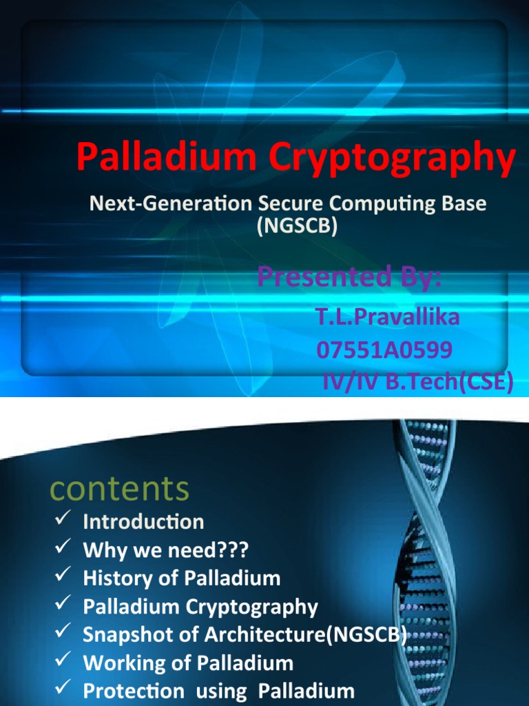 Palladium Cryptography: Next-Generation Secure Computing Base (NGSCB) | PDF | Information ...