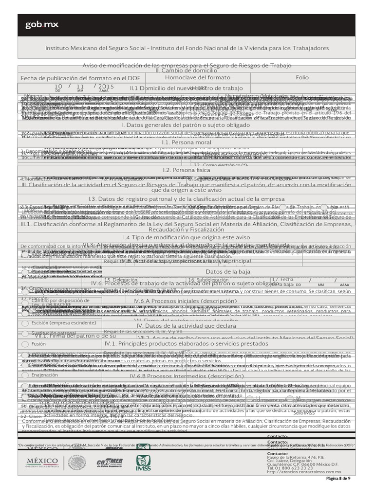 Formato Am - SRT para Cambio de Actividad en El Imss | PDF | Business