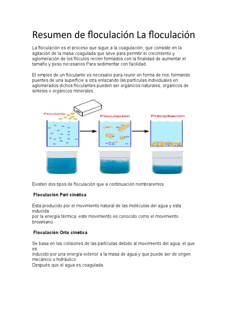 Resumen de Floculación La Floculación | PDF