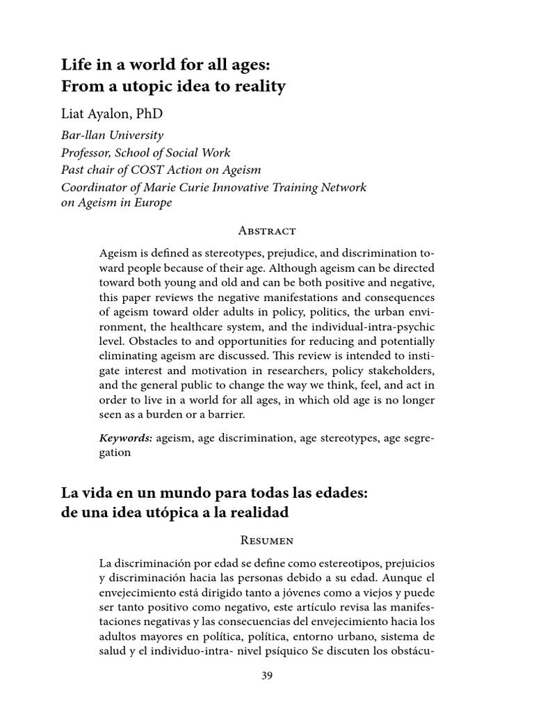 Life in A World For All Ages | PDF