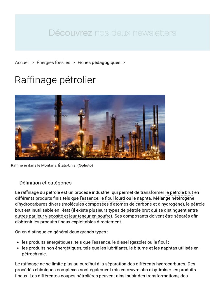 Raffinage Pétrolier - Principe, Fonctionnement, Acteurs Et Raffinerie ...