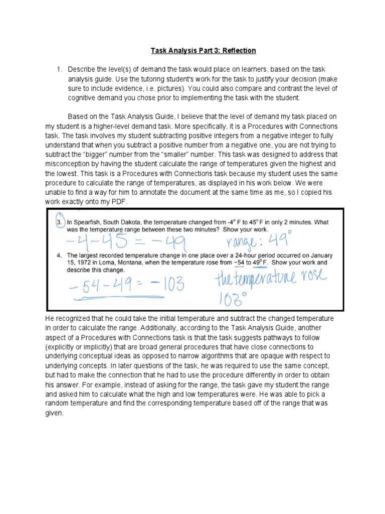 Task Analysis Part 3 Pdf Numbers Reason