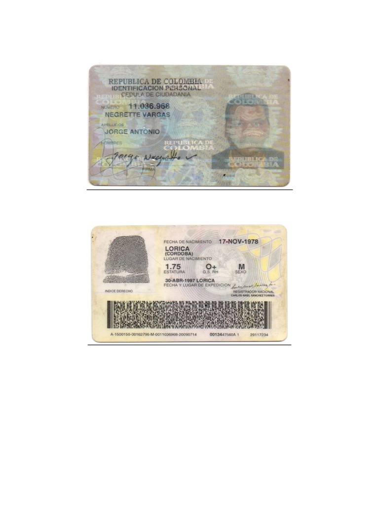 Cedula Jorge Negrette | PDF