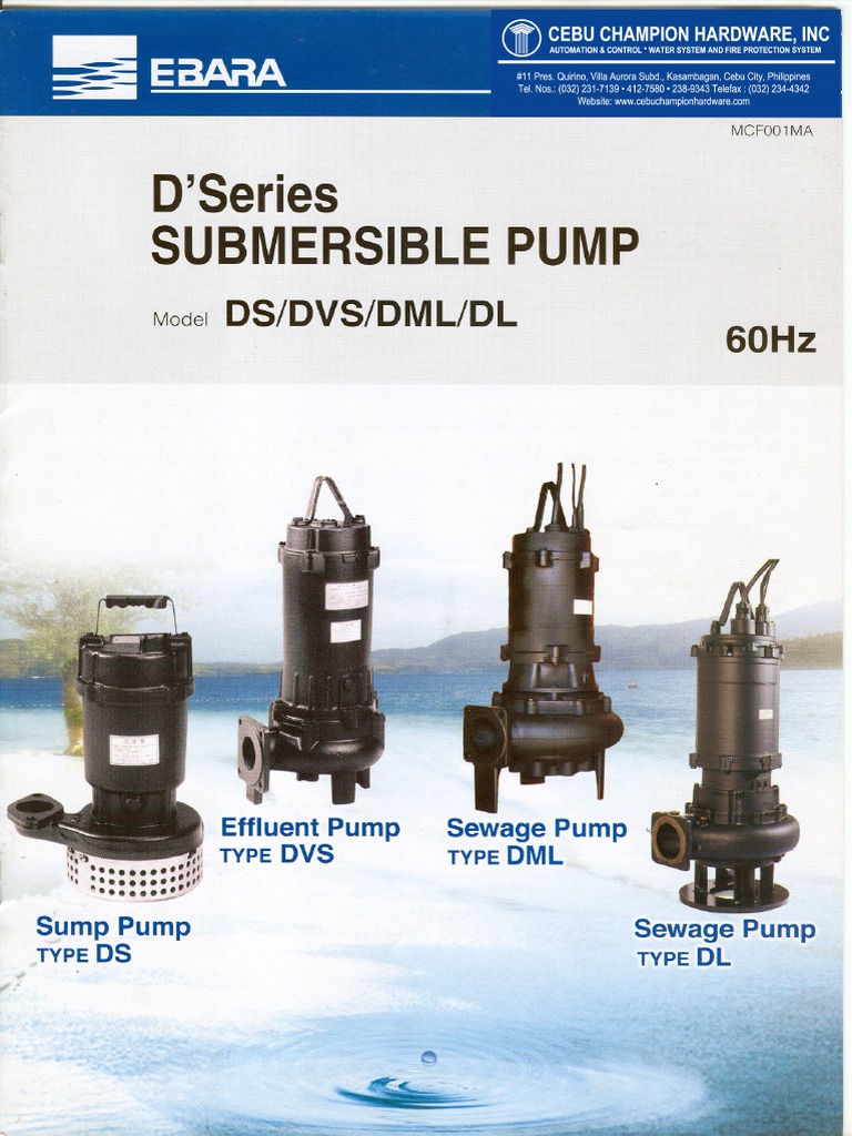 EBARA Sewage Pump Catalog CCHI | PDF | Pump | Bearing (Mechanical)