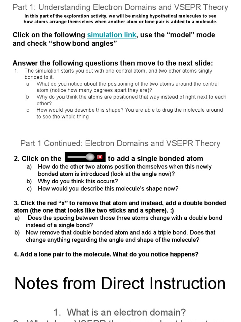 Exploring Molecular Geometry and VSEPR | PDF | Teaching Methods ...