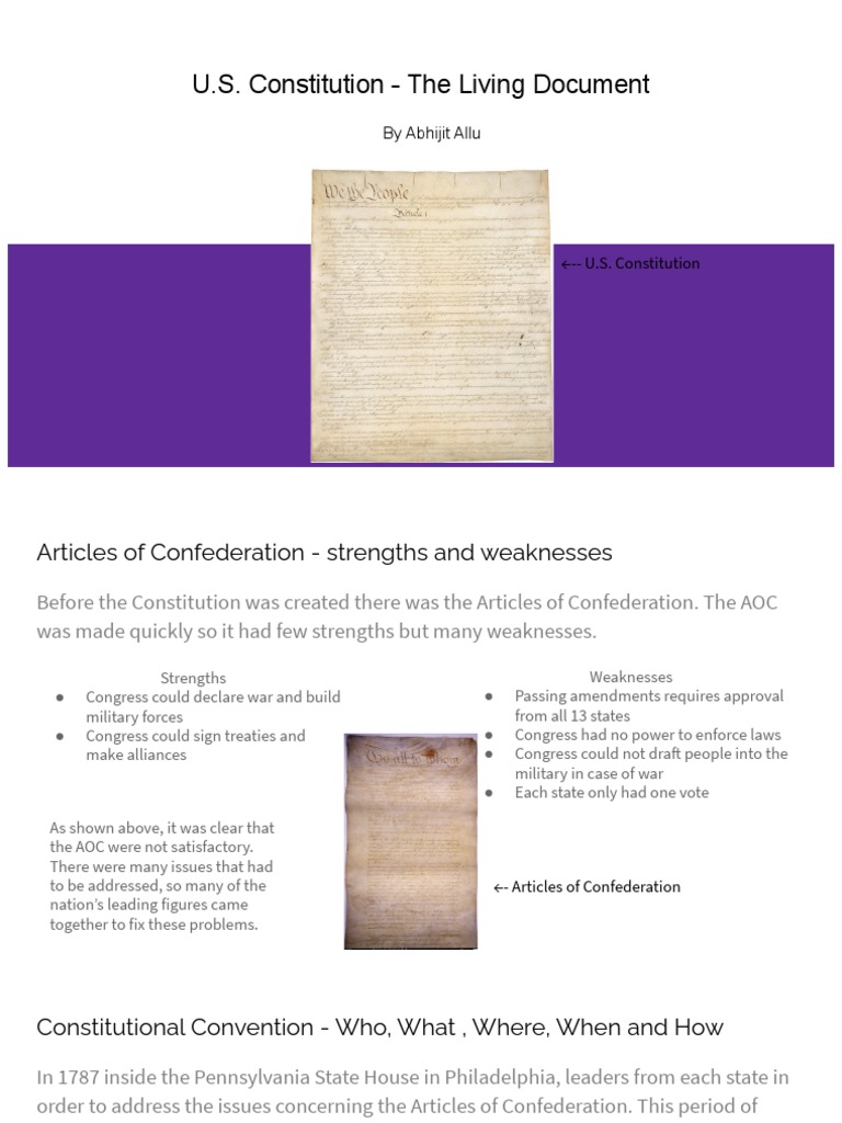 U.S. Constitution-The Living Document | PDF | U.S. State | United ...