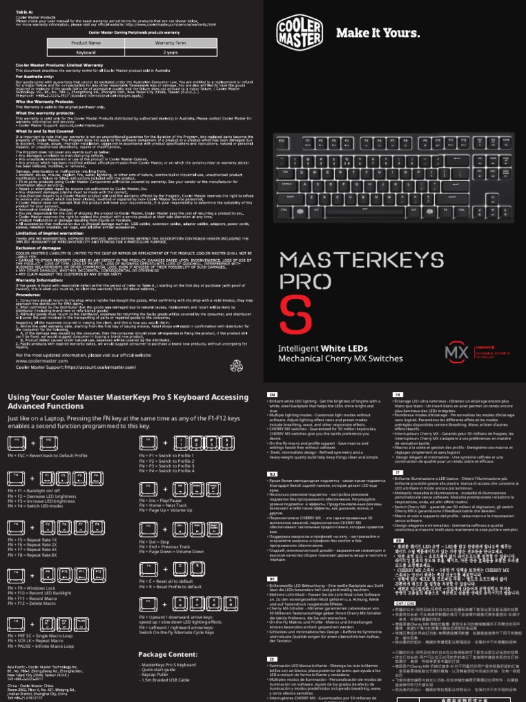Masterkeys Pro S White - Manual | PDF | Computer Hardware | Equipment