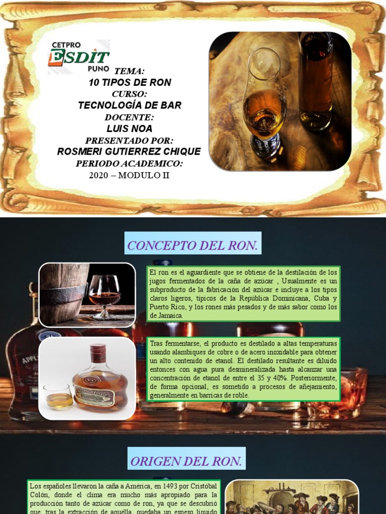 10 TIPOS de RON - Rosmeri Gutierrez Chique | PDF | Ron | Bebidas ...