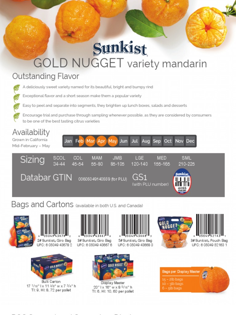 Sunkist® Gold Nugget Mandarins | PDF | Citrus | Business