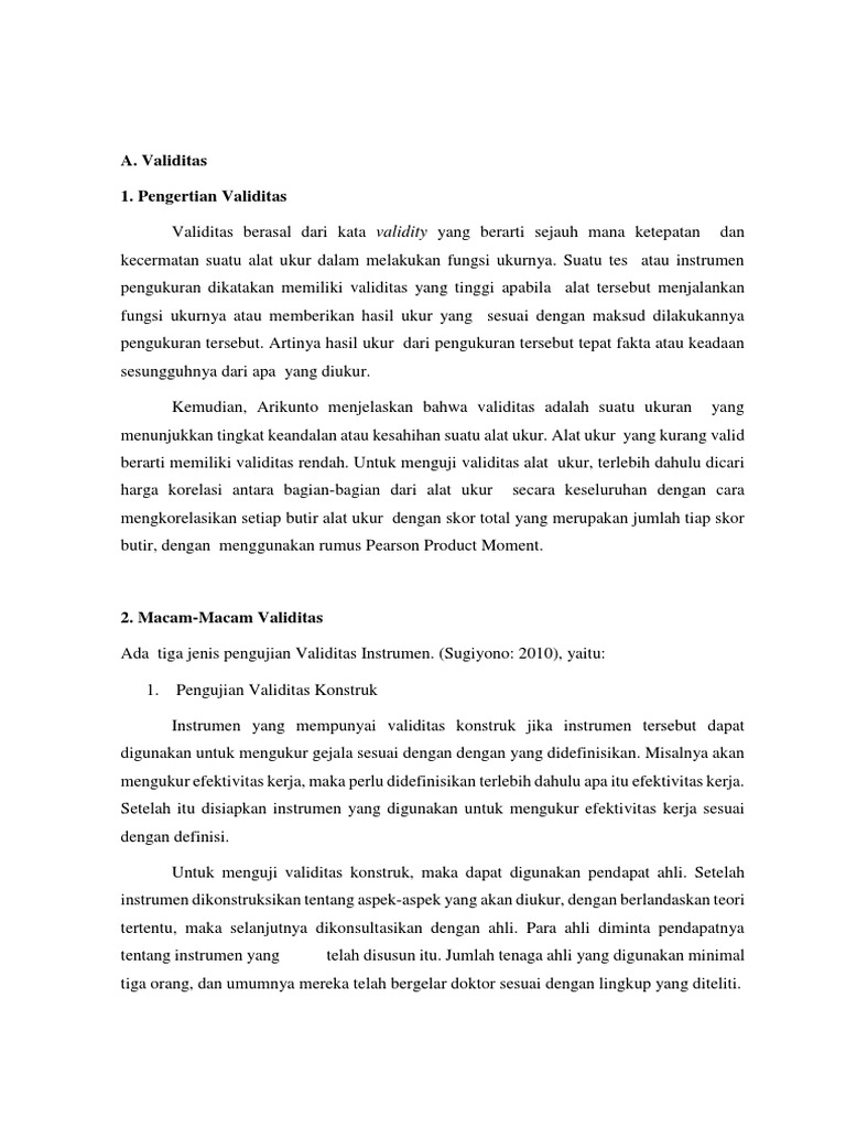 Pengertian Validitas Dan Reliabilitas Data Dan Contohnya | PDF | Karier ...
