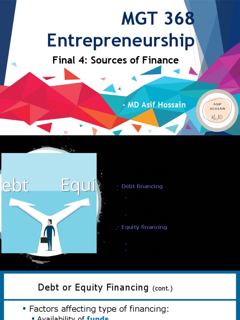 Final 4 - Sources of Capital | PDF | Loans | Partnership