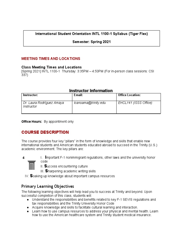 Syllabus Intl 1100 Spring 2021 Updated | PDF | Course Evaluation | Test ...