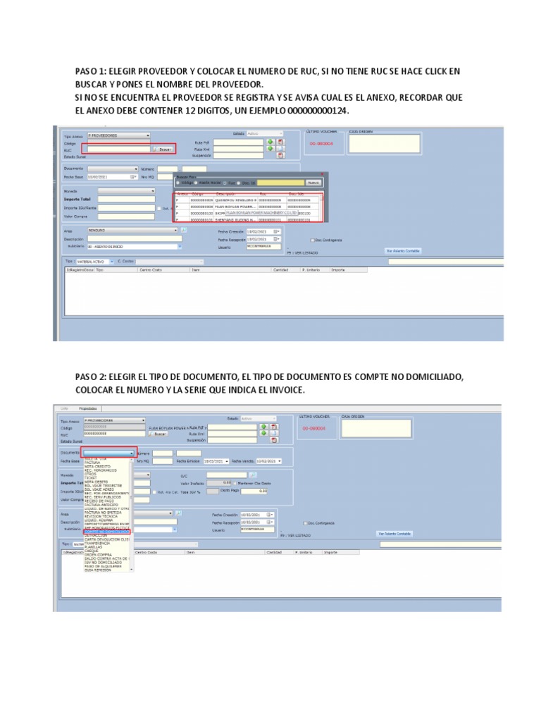 Manual de Registro de Comprobante No Domiciliado | PDF