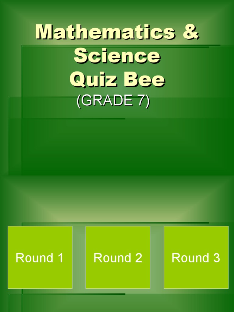 QUIZ BEE Grade 7 | PDF | Experiment | Hypothesis