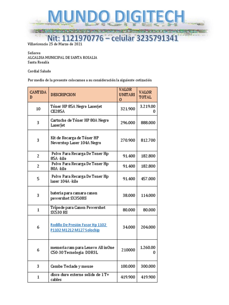 Toner Word | PDF | Trabajo de oficina | Equipo de oficina