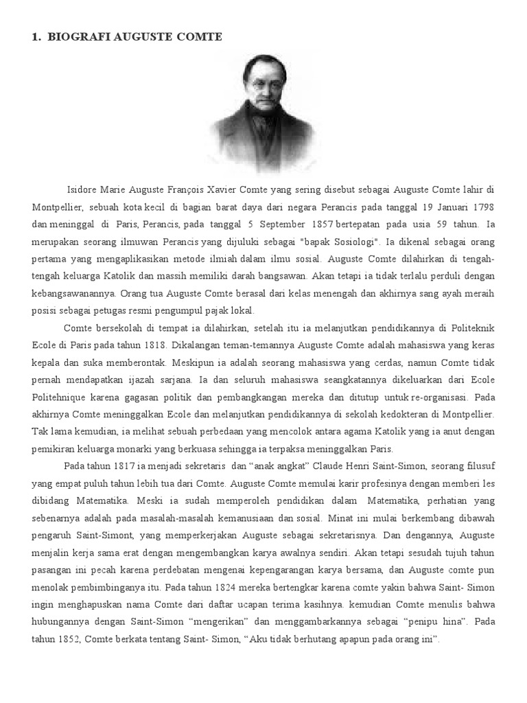Biografi Auguste Comte | PDF