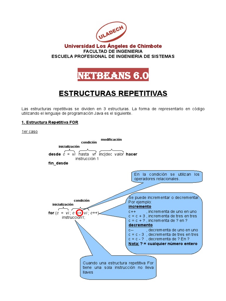 Estructuras Repetitivas en Java | PDF | Flujo de control | C