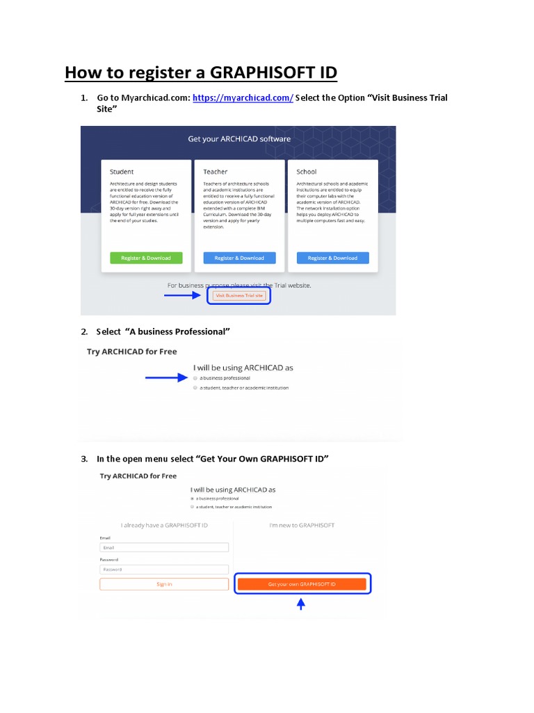 How To Register A GRAPHISOFT ID | PDF