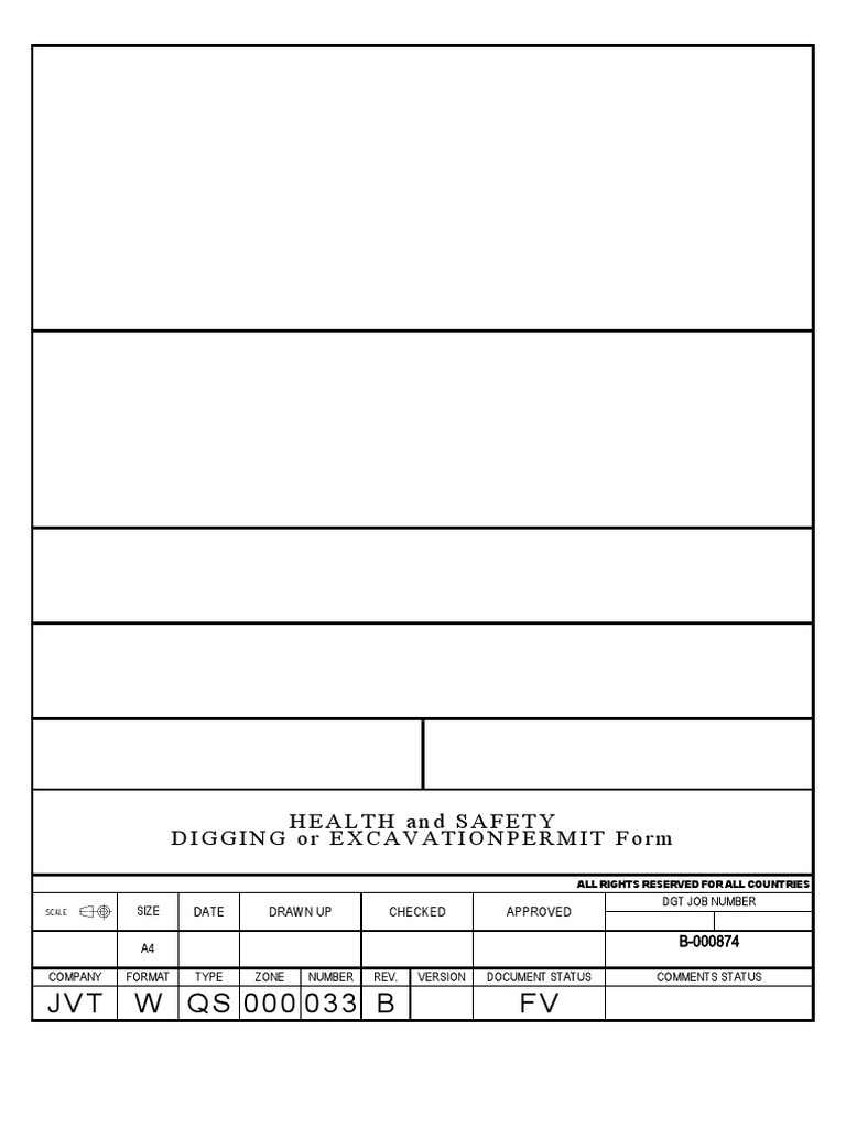 JVT W QS 000 033 B Digging or Excavation Permit Form | PDF | Safety ...