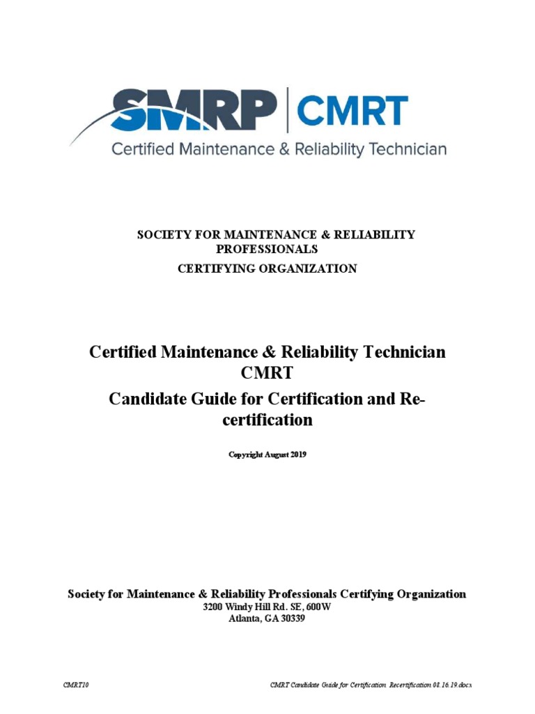 CMR1 | PDF | Certification | Reliability Engineering