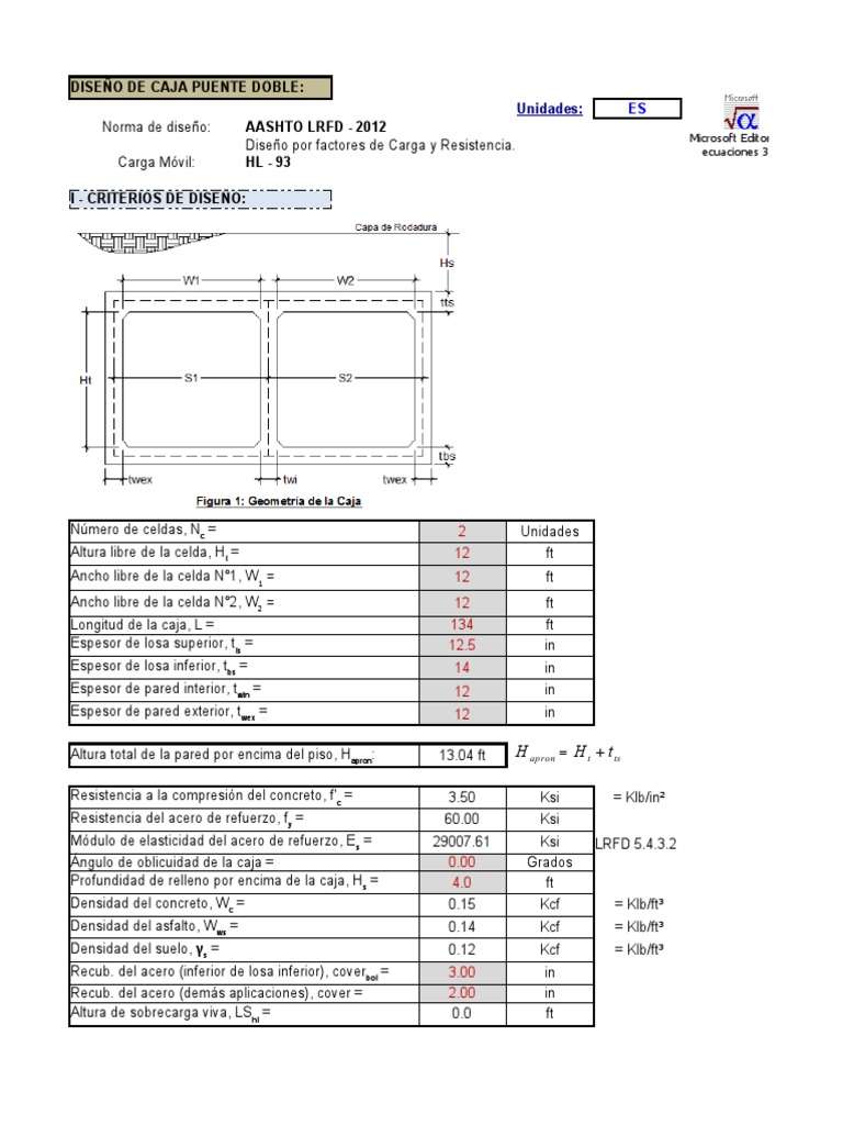 Box Culvert Structural Design | Descargar gratis PDF | Materiales ...