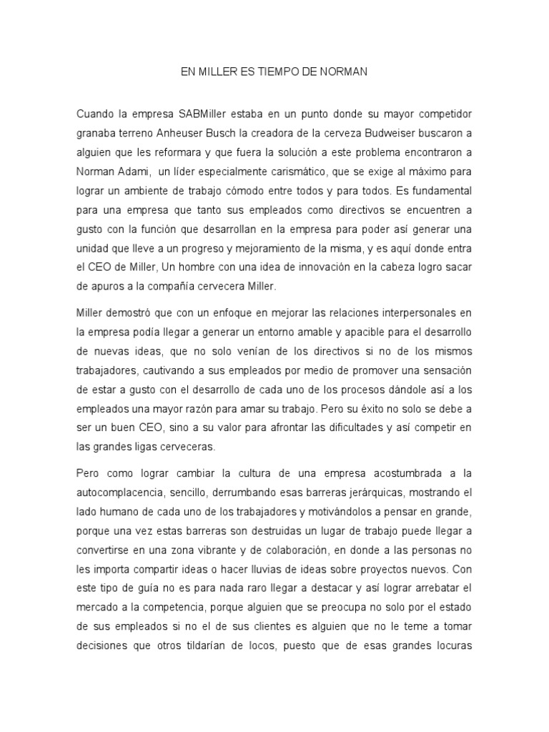 El liderazgo transformador de Norman Adami | PDF | Empresas | Mercado ...