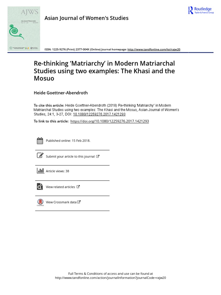Goettner-Abendroth, H. - Rethinking 'Matriarchy' in Modern Matriarchal ...