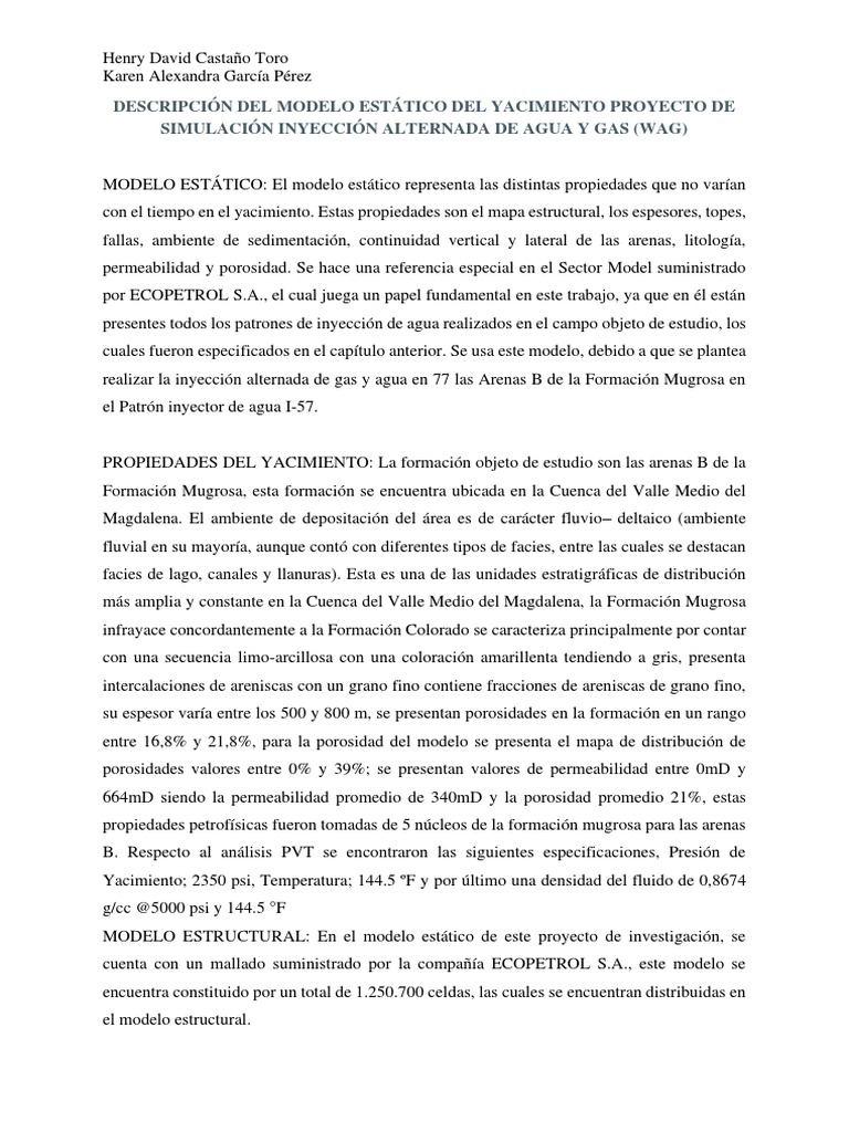 Descripcion Modelo Estatico | PDF | Science | Geología