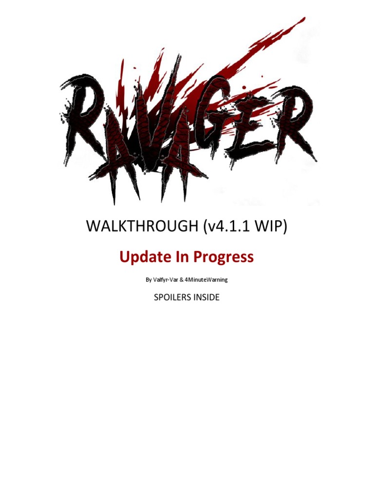 Walkthrough for Ravager Game | PDF | Sexual Intercourse | Oral Sex