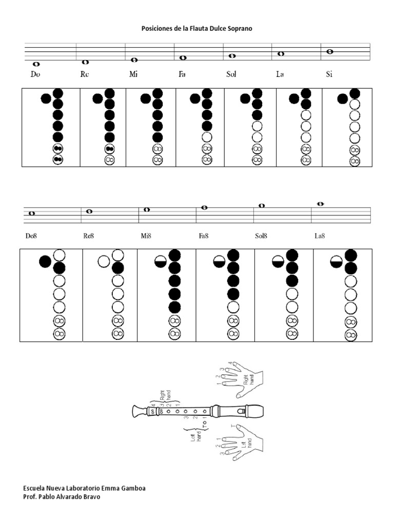 Posiciones de La Flauta Dulce Soprano | PDF
