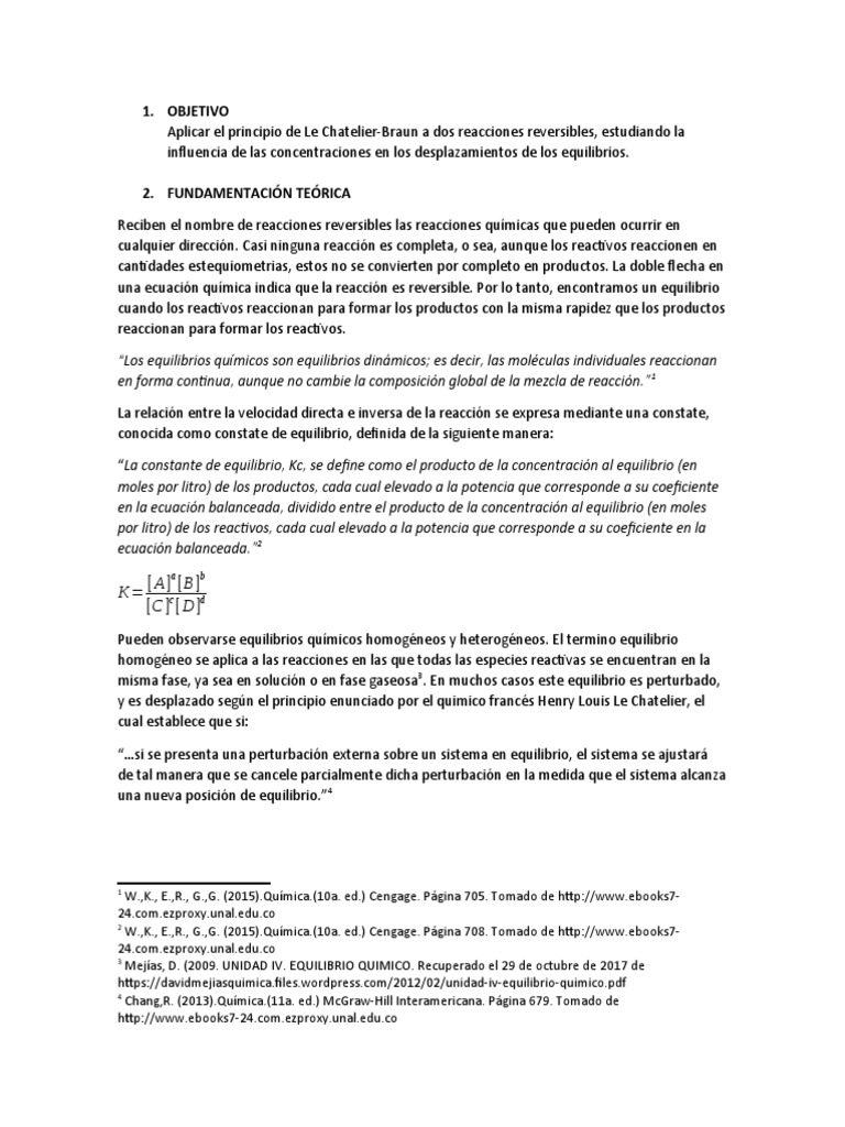 Equilibrio Homogeneo | PDF | Equilibrio químico | Reacciones químicas