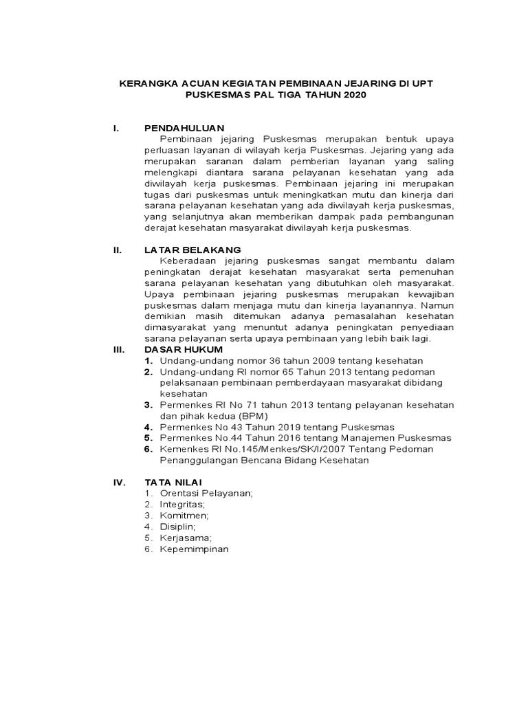 Kak Program Jejaring | PDF | Bisnis | Pengelolaan Keuangan & Uang