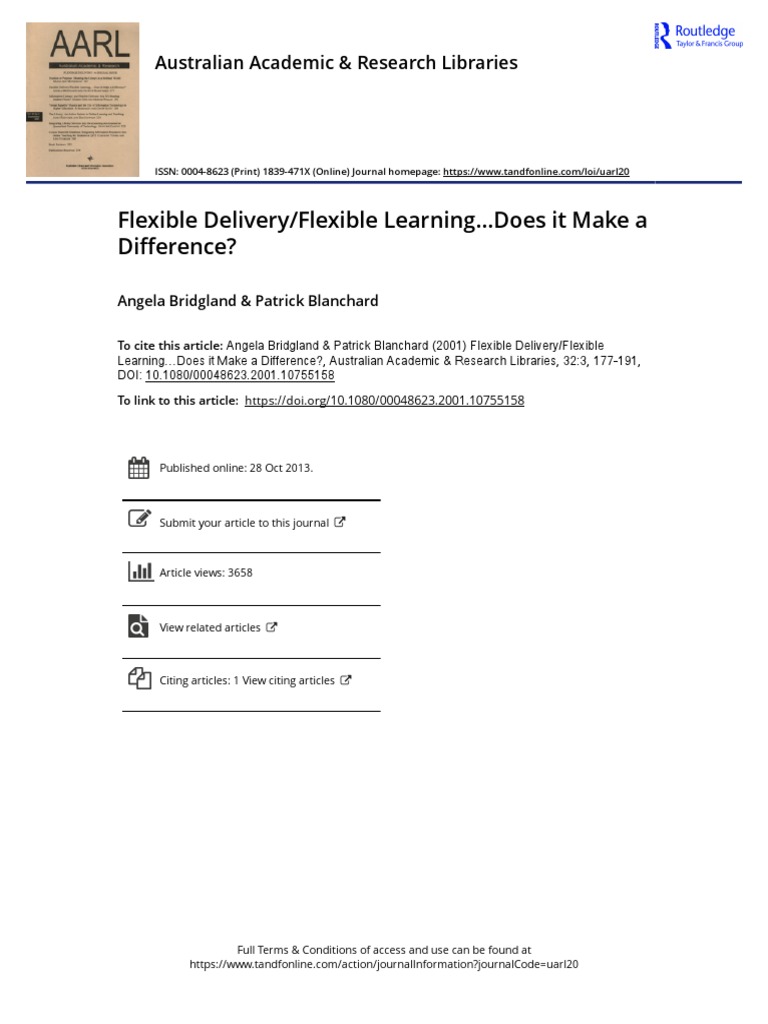 Flexible Delivery Flexible Learning Does It Make A Difference | PDF ...