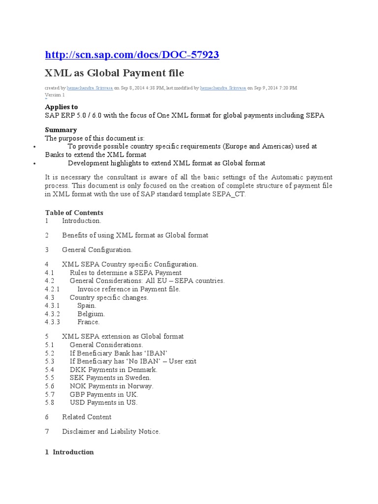 XML As Global Payment File: Applies To | PDF | Invoice | Payments