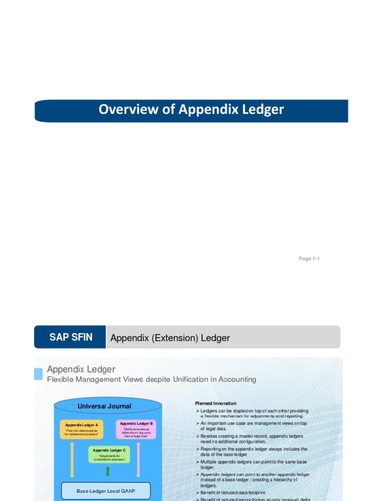Overview of Appendix Ledger: Page 1-1 | PDF